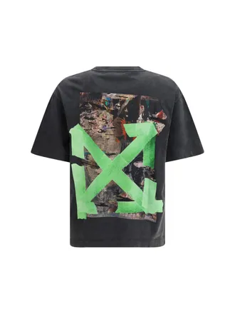 Off-white Mens Skate Arrow Bacco T-Shirt Vintage Black Cotton T-Shirts And Polos