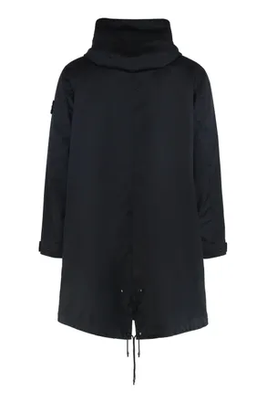 Stone Island Virgin Wool Twill Coat - Blue