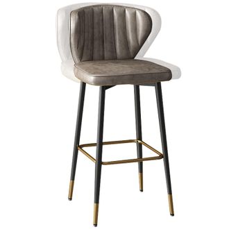 Generic 26/30 Zoll hohe Barhocker mit Kunstlederbezug und Fu&szlig;st&uuml;tze, um 360&deg; drehbare Barhocker f&uuml;r K&uuml;cheninsel, Kneipe, Bistro