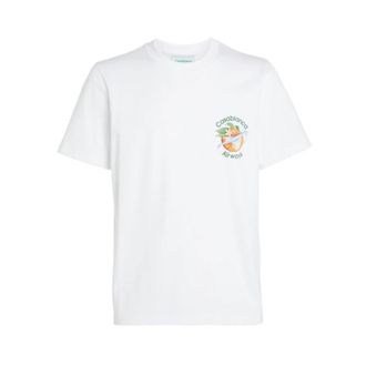 Casablanca Orbit Um Die Orange T-Shirt - - Tops - Herren - Wei&szlig; - 2XL