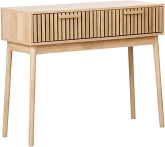 Beliani Table Console avec 2 Tiroirs Style Scandinave MDF Pieds en Pin Bois Clair Lynwood