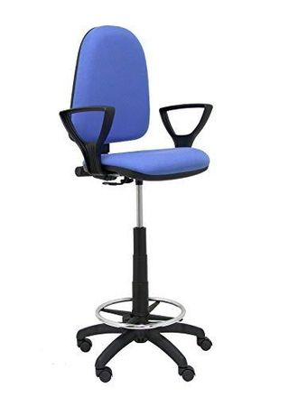 Piqueras y Crespo T04CP Ergnomischer Hocker, h&ouml;henverstellbar, mit Fu&szlig;st&uuml;tze hellblau