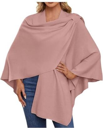 Generic Poncho Femme Hiver Chaud Chale Femme Hiver Chaud Cape Femme Effet enveloppant Poncho Grande Taille Tricot&eacute; &Eacute;l&eacute;gant Automne-Hiver Pour Femmes
