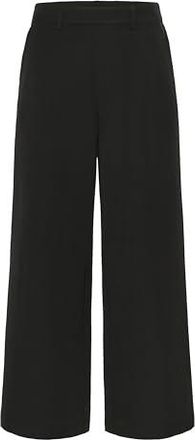 Kaffe Womens Pants High-Waisted Elastic Waist Wide Legs Regular Fit Pockets