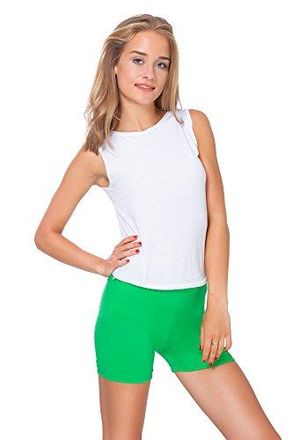 FUTURO FASHION Short Moulant de Yoga - Coton très Doux/Extensible - Tailles 36 à 50 - PSL5 - Vert - 38