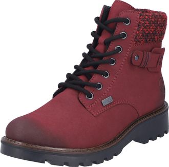 Rieker Winterstiefelette RIEKER, Damen, Gr. 36, rot (bordeaux used), Nubuklederimitat, Textil, Schuhe Winterstiefelette, Winterboots mit wasserabweisender ri