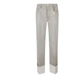Stella McCartney Femme, Jeans, Gris, Taille: W29 Jean droit retrouss&eacute;