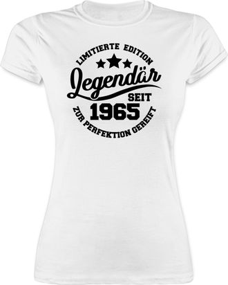 Shirtracer Shirt Damen - 60. Geburtstag - Legend&auml;r seit 1965 - schwarz - M - Wei&szlig; - Geschenke zum 60 Frau Tshirt Sixty 60.Geburtstag 1963 t-Shirts Geschenk 60.Ge