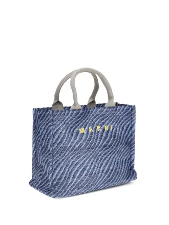 Marni Womens Fabric Tote Bag Vivid Blu Nylon; Polyester Shoulder