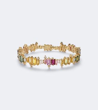 Suzanne Kalan Armband aus 18kt Gelbgold mit Diamanten und Saphiren