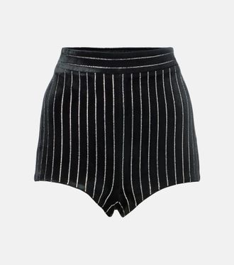 Alex Perry Short en velours à cristaux
