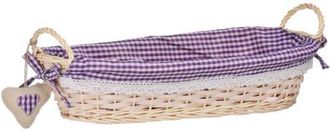 Premier Housewares Weidenkorb, rechteckig, mit Gingham-Futter, Violett