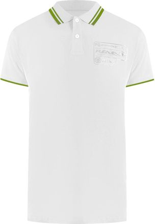 Plein Sport Kurzarmkragen Stretch-Logo Polo-Shirt in Wei&szlig;