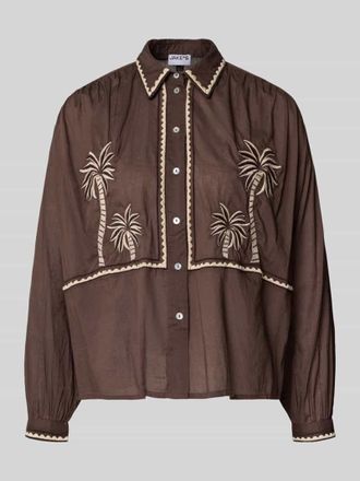 Jake*s Casual Regular Fit Hemdbluse mit floralem Stitching