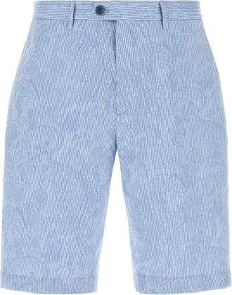 Etro Homme, Shorts, Bleu, Taille: L Bermuda en coton brod&eacute;