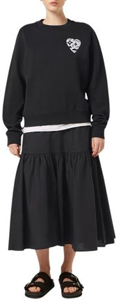 Scotch & Soda Damen Chest Artwork Regular Fit Sweatshirt, Schwarz, S EU