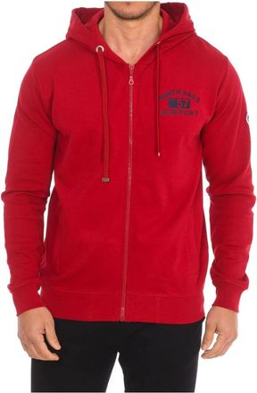 North Sails Homme, Sweatshirts et sweats &agrave; capuche, Rouge, Taille: M Sweat &agrave; capuche zipp&eacute; avec capuche ajustable