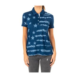 La Martina Kurz&auml;rmeliges Poloshirt - - Tops - Damen - Blau - M