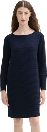Tom Tailor Damen 1043048 Jersey Kleid mit Struktur, 10668-Sky Captain Blue, 32
