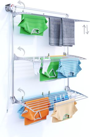 Foxydry Tower Wand Wäscheständer, vertikaler Wäscheständer für den Innen- und Außenbereich aus Aluminium und Stahl