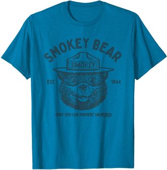 Giant Step Design Co. Offiziell Lizenziertes Vintage-Logo im Smokey Bear Used-Look T-Shirt