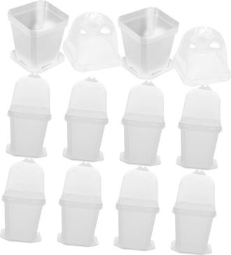 Aboofan 10st&uuml;cke Kunststoff Pflanzgef&auml;&szlig;e Mit Deckel N&auml;hrbecher F&uuml;r Sukkulenten Blument&ouml;pfe Zum Anziehen Und Sch&uuml;tzen Junger Pflanzen F&uuml;r Gartenpflanzenhalter 