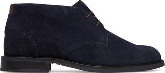Tommy Hilfiger Schn&uuml;rschuhe Corporate Dressy Suede Lace Boot FM0FM05951 Dunkelblau