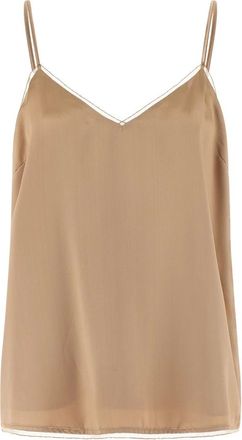 Fabiana Filippi Femme, Tops, Beige, Taille: 38 FR Satin Lingerie Top
