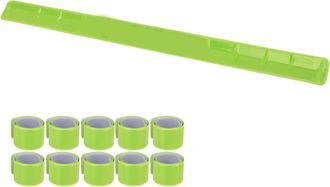 RAGUSO Reflektierendes Silikon-Stahl-Armband-Set mit 10 Sichtbaren Armbandstreifen f&uuml;r Sportliche Nachtfahrten (Gr&uuml;n)