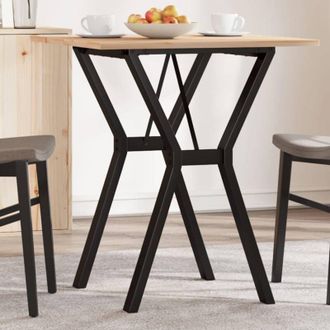 vidaXL Table &agrave; manger cadre en y 60x60x75 cm bois de pin massif acier - Vidaxl