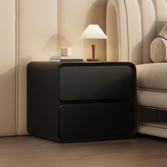 Generic Nachttisch, Nachttisch Mit Rahmenlosen Griffen Und 2 Schubladen, Abgerundeten Ecken, Bodenstehenden Schrankbeinen for Wohnzimmer, Arbeitszimmer