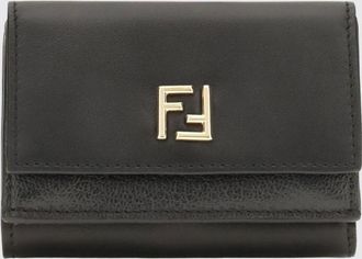 Fendi Tri-Fold-Portemonnaie aus Leder mit FF-Monogramm und Druckknopfverschluss