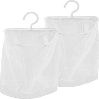 NUOBESTY Cabilock 2 St&uuml;ck H&auml;ngende Netz aufbewahrungstaschen aus Polyester und PP Vielseitig f&uuml;r W&auml;scheklammern Kosmetik Socken Zwiebeln Unterw&auml;sche Platzspare