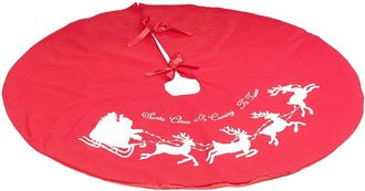 Pearl Weihnachtsbaumdecke: Weihnachtsbaum-Decke in Rot & Weiß mit Santa-Claus-Motiv, Ø 100 cm (Christbaumdecke, Weihnachtsdecke Tannenbaum, Weihnachtsbaumst