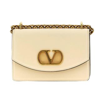 Valentino Garavani Sac &agrave; bandouli&egrave;re avec clous et cha&icirc;ne - Femme - Sacs - Blanc - Taille: ONE Size