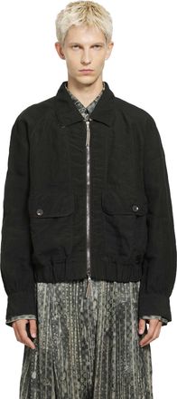 Ziggy Chen Puppytooth Cropped Aviator Jacket