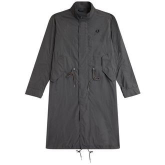 Fred Perry Dunne Parkajacke aus Gunmetal mit geradem Saum von Fred Perry