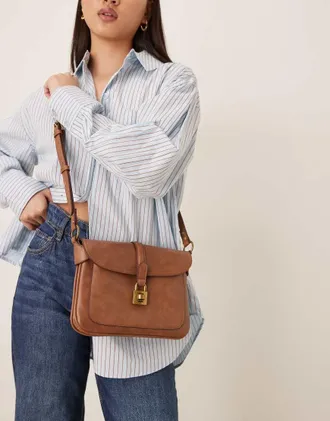 Accessorize Sac bandouli&egrave;re avec cadenas - Fauve-Brown