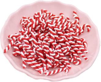 Exceart 20stücke Teiliges Weihnachts-zuckerstangen-Dekorationen Für DIY-handyhüllen Kreative Weihnachtsaccessoires Rot Und Kaffee Stilvolle Bastelideen Für Ju