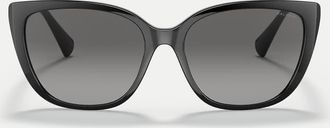 Ralph Lauren lunettes de soleil papillon avec verre polaris&eacute; gris en noir brillant