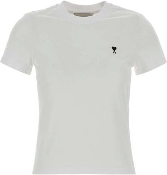 Ami Femme, Tops, Blanc, Taille: 40 FR De Coeur Cropped T-Shirt