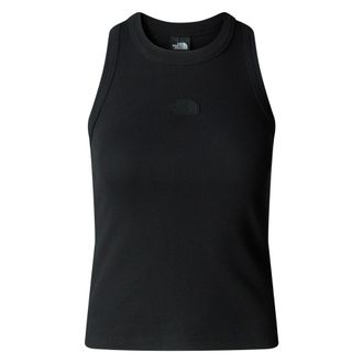 The North Face Femme, Tops, Noir, Taille: 38 FR Débardeur en Coton Côtelé Logo Central