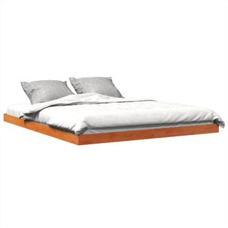 vidaXL Vidaxl - Cadre de lit en bois de pin massif 150x200cm - Cire marron - Assemblage requis - Design moderne et rustique