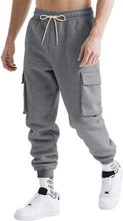 Generic Pantalon de jogging pour homme - Pantalon de sport long d&eacute;contract&eacute; - Avec poches - Taille &eacute;lastique avec cordon de serrage - Pantalon de jogging - Pa