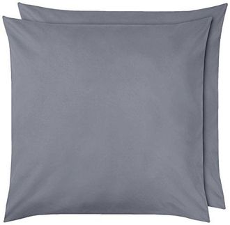 Amazon Basics Kissenbezug, Mikrofaser Dunkelgrau, 80x80 cm (2er-Pack)