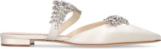 Manolo Blahnik Femme, Chaussures, Beige, Taille: 36 1/2 EU Mule &Eacute;l&eacute;gante avec Strass