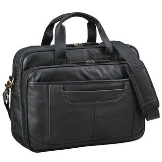 STILORD Quest Grand Sacoche Ordinateur 15.6 pouces Cuir Sac Bandouli&egrave;re Femme Sac &agrave; Main Homme Sac de Travail sacs ordi portable Vintage XL, Couleur:noir