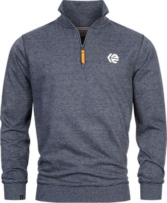 Indicode Herren INCaspar Sweatshirt mit Stehkragen | Herrenpullover Pulli Sweater Pullover Männer Navy, S