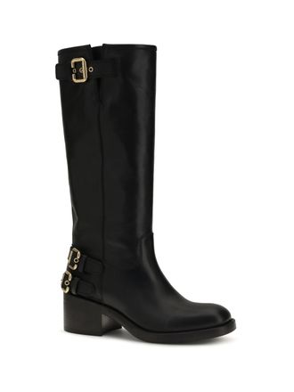 Chlo&eacute; Womens Boots Dakota Black Calfskin Calf Leather