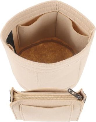 IFUNDOM Organisateur de Sac &agrave; Main Feutre Beige Insert pour Sac Seau Rangement Cosm&eacute;tique Pratique pour Femmes